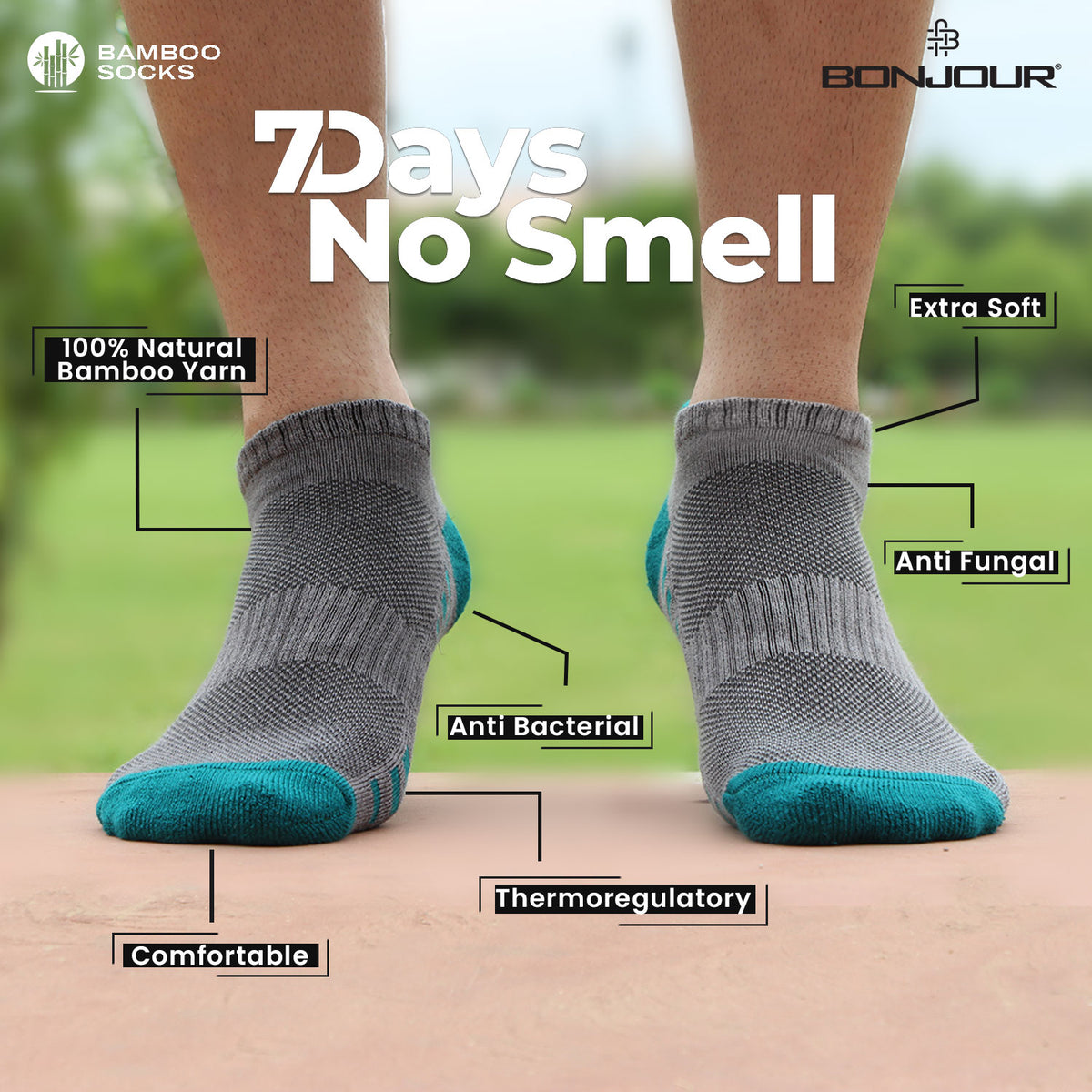 7 Days No Smell Socks | Bamboo Cloud Soft Secret Socks – BONJOUR