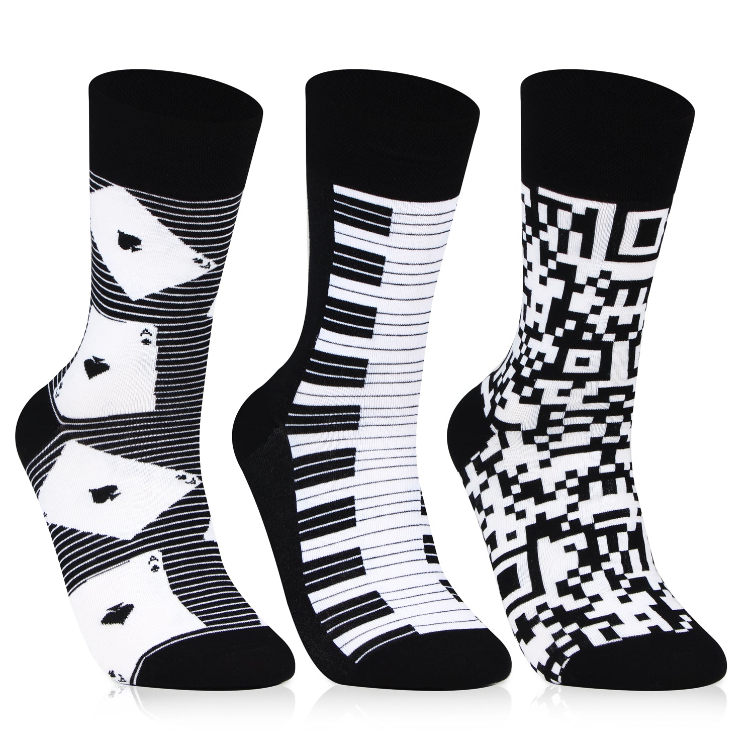 Elite Black & White Designer Socks for Men - Pack of 3 – BONJOUR