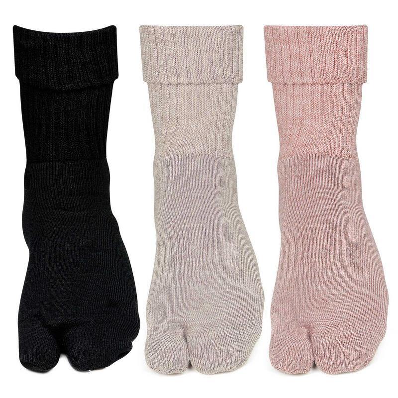 Women Multicolored Woolen Thumb Socks -Pack of 3 – BONJOUR