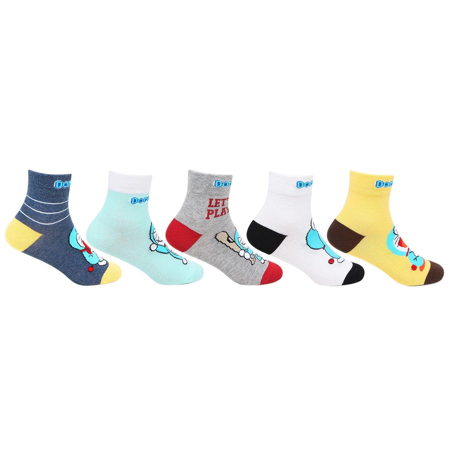 Doraemon Multicolored Socks For Kids - Pack Of 5 – BONJOUR